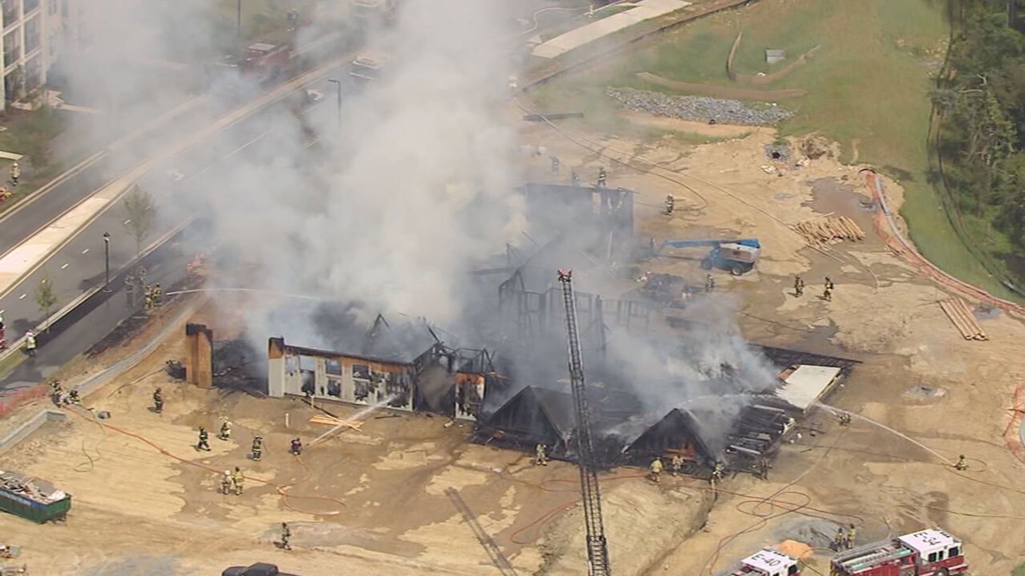 PHOTOS: Fire gust building near Cabarrus-Mecklenburg county line – WSOC TV